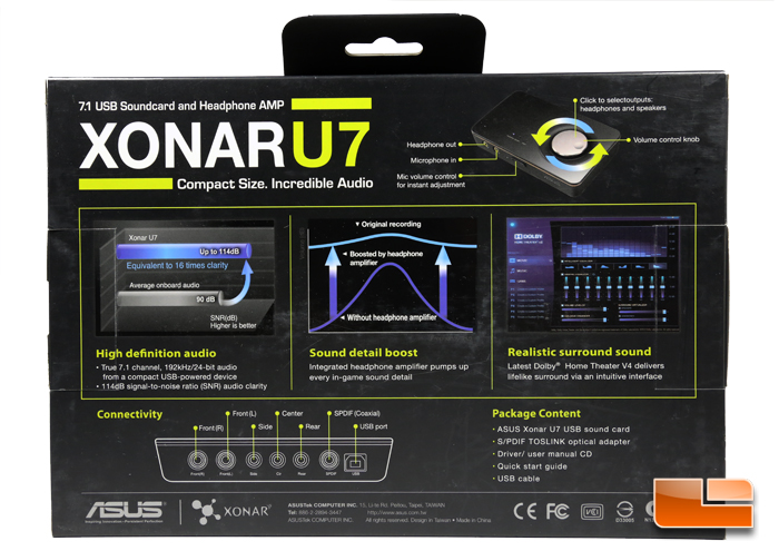 ASUS Xonar U7 USB Sound Card and Amp Review - Legit Reviews