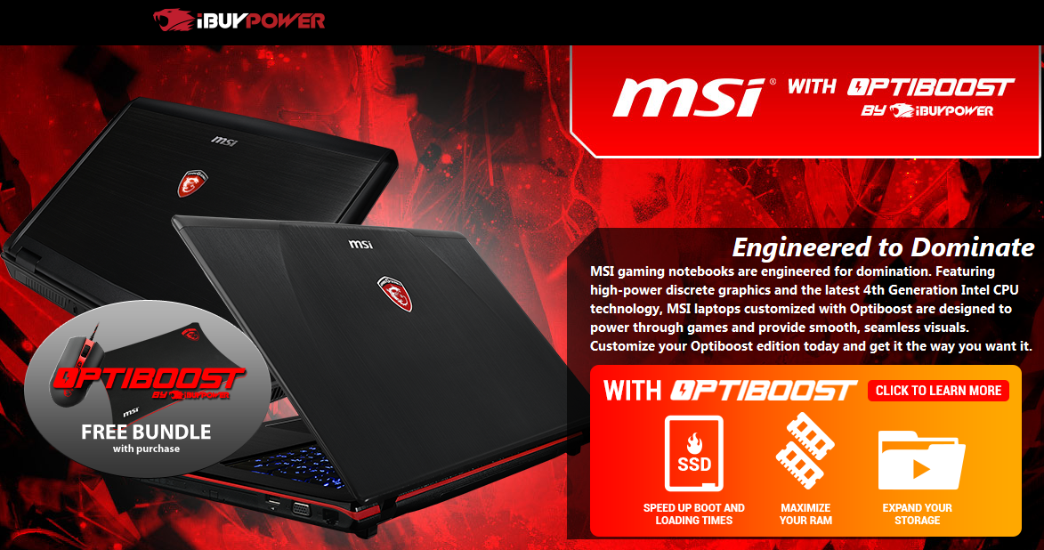 MSI Joins iBUYPOWER’s Optiboost Program To Customize Gaming Notebooks ...