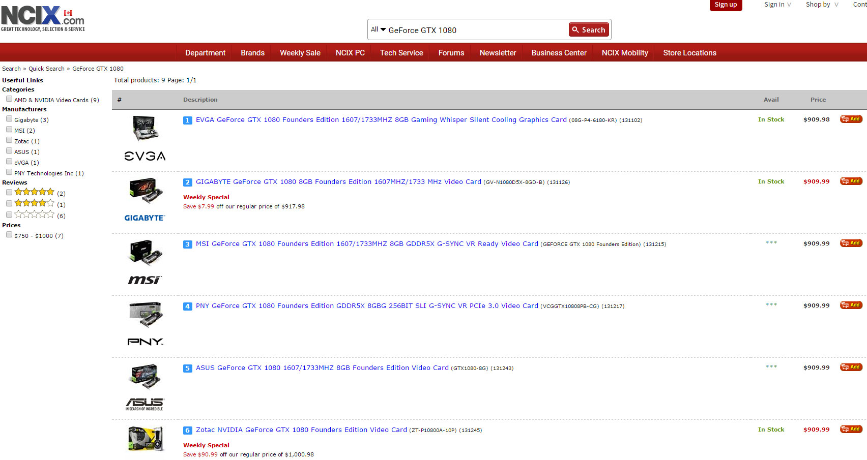 NVIDIA GeForce GTX 1080 Founders Edition Video Card Now Available To ...