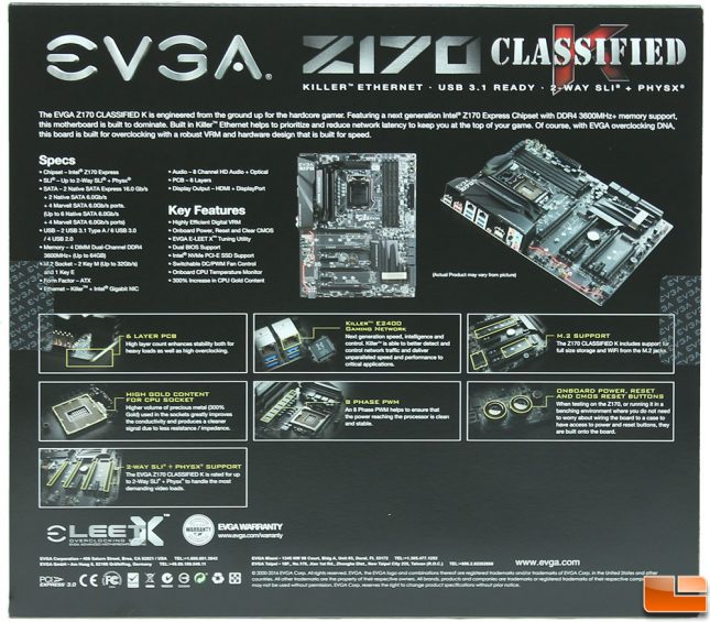 EVGA Z170 Classified K Motherboard Review - Legit Reviews